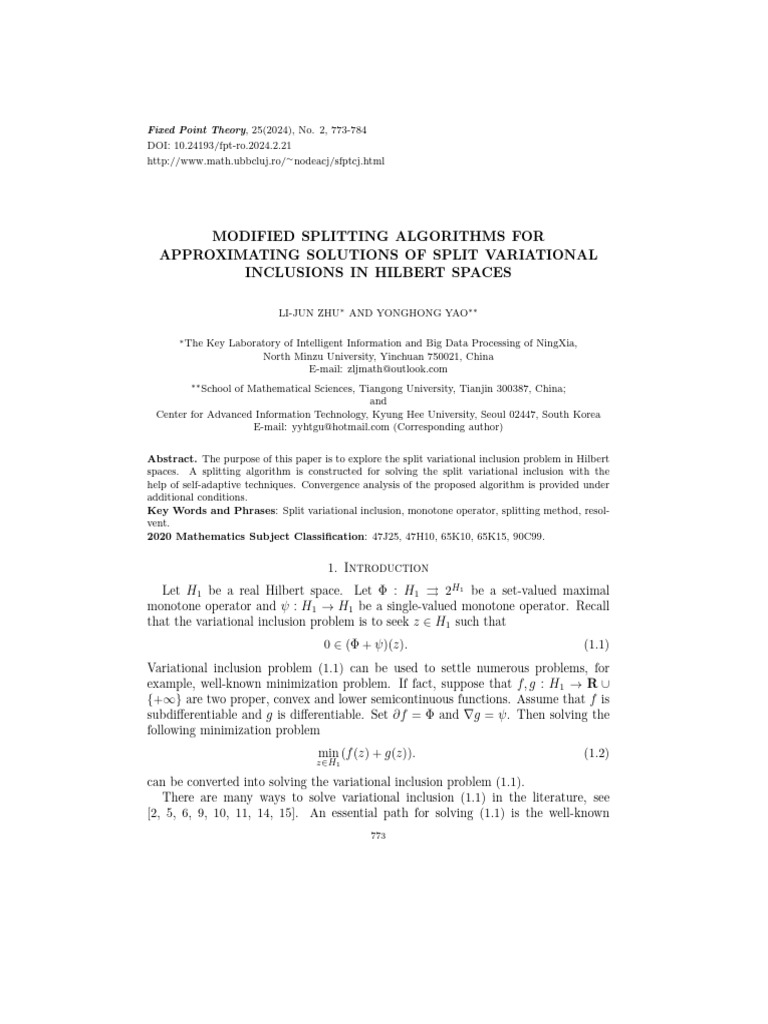 242 Zhu Yao 22 0171 Final Final | PDF | Monotonic Function | Hilbert Space