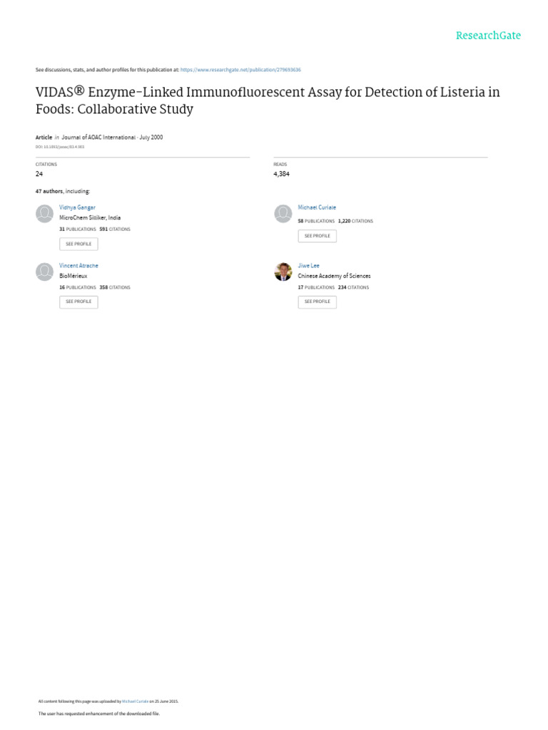 VIDASR Enzyme-Linked Immunofluorescent Assay For D | PDF | Sensitivity ...