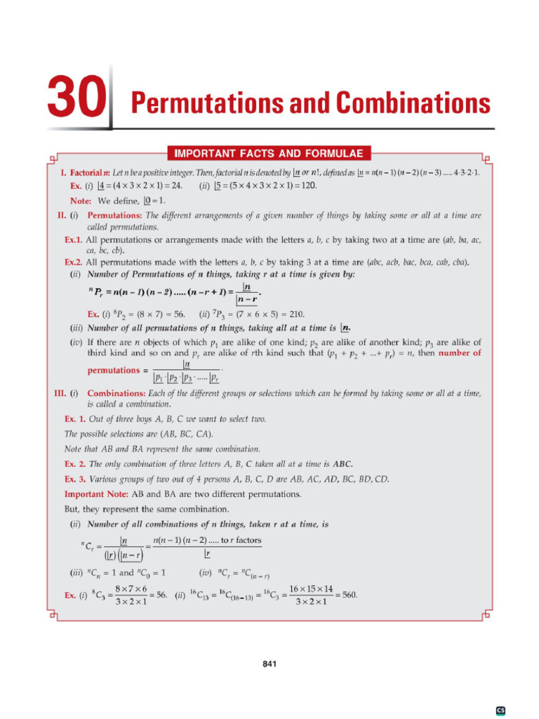 Permutations and Combinations | PDF