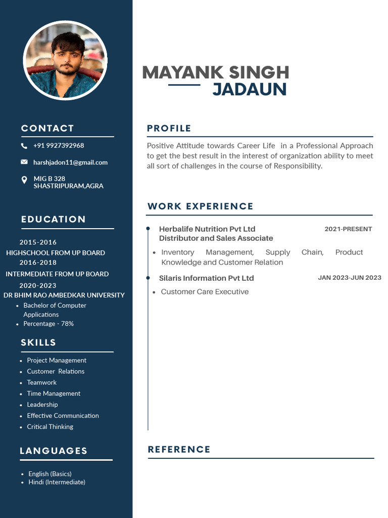 Blue Simple Professional CV Resume | PDF