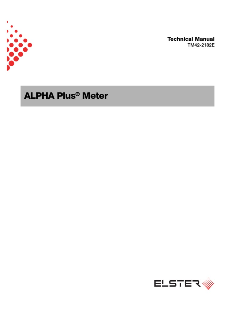 Elster Alpha Plus Tech Manual | PDF | Power Supply | Analog To Digital Converter