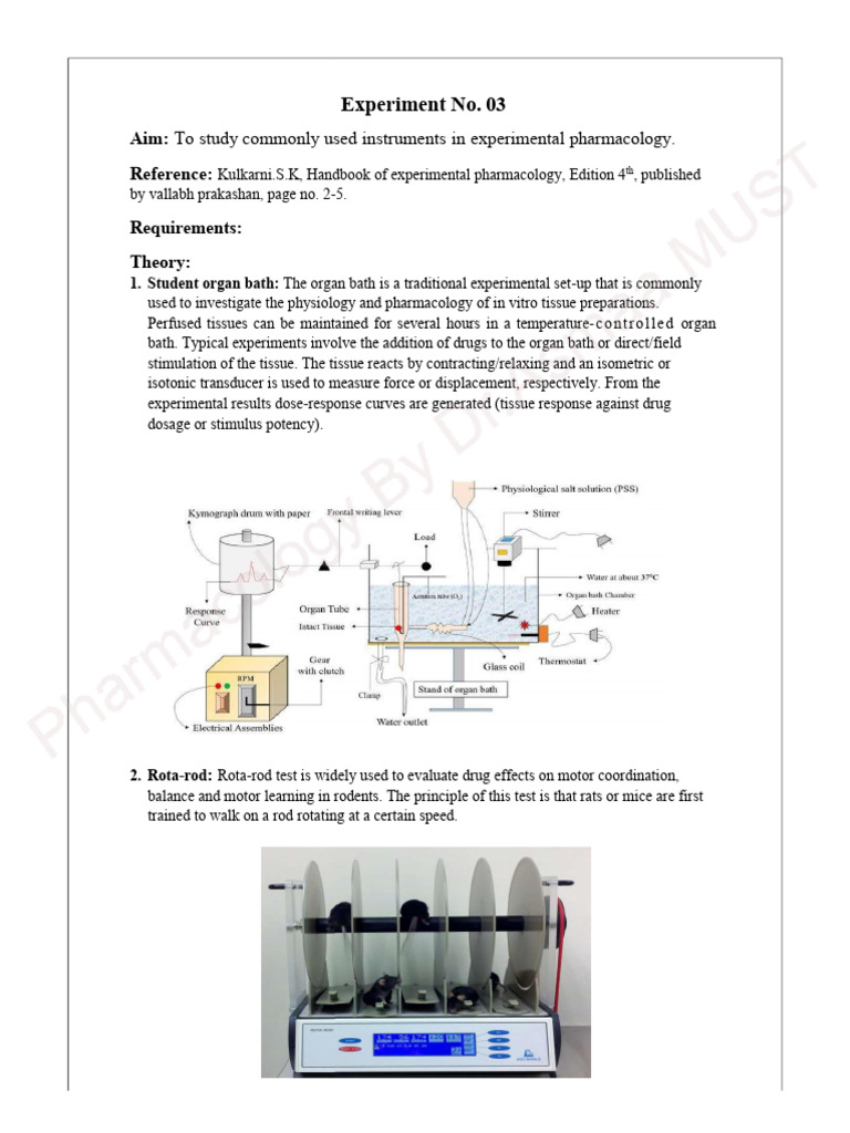 Instruments of Pharmacology Lab Compress | PDF | Pharmacology | Stimulant