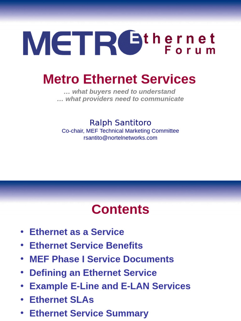 Metro Ethernet Services Overview | PDF | Ethernet | Data Transmission
