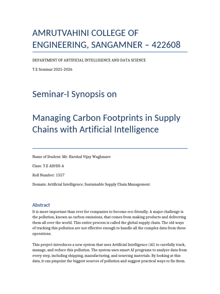 AI for Managing Carbon Footprints | PDF | Artificial Intelligence ...