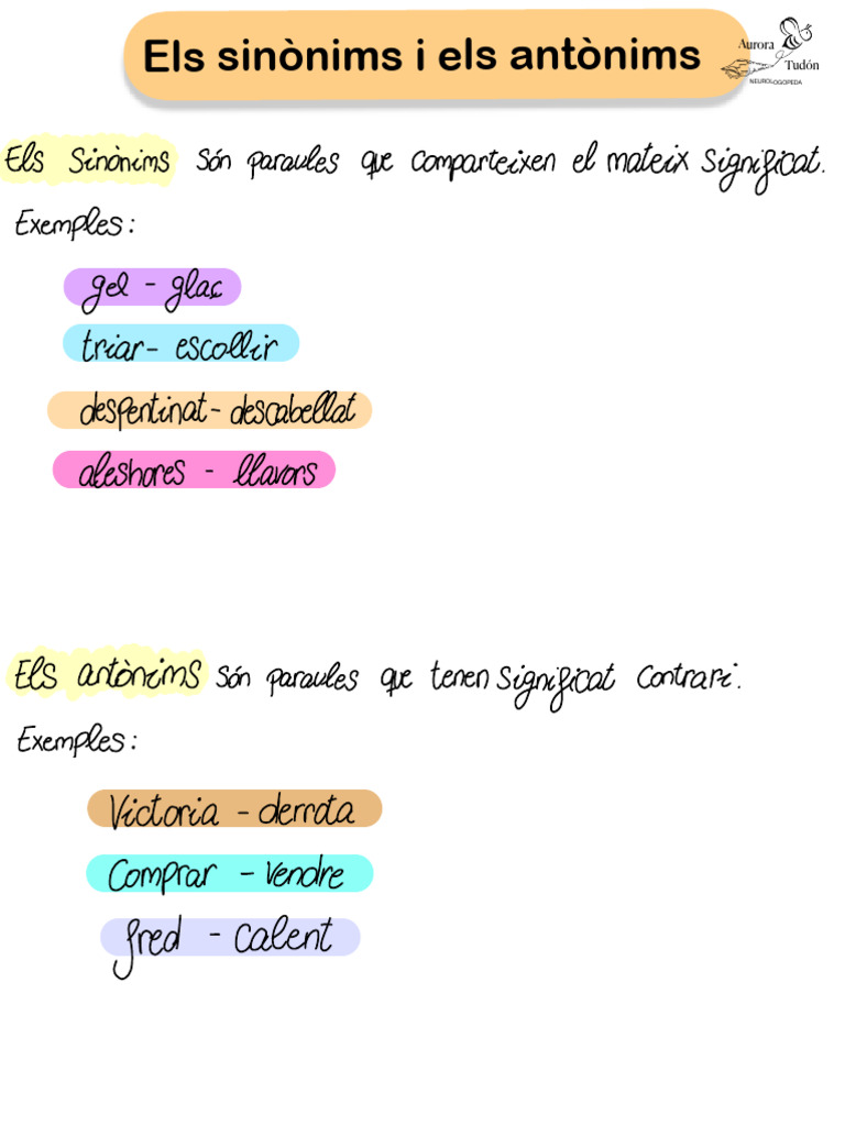 Juego de Sinonimos y Antonimos | PDF
