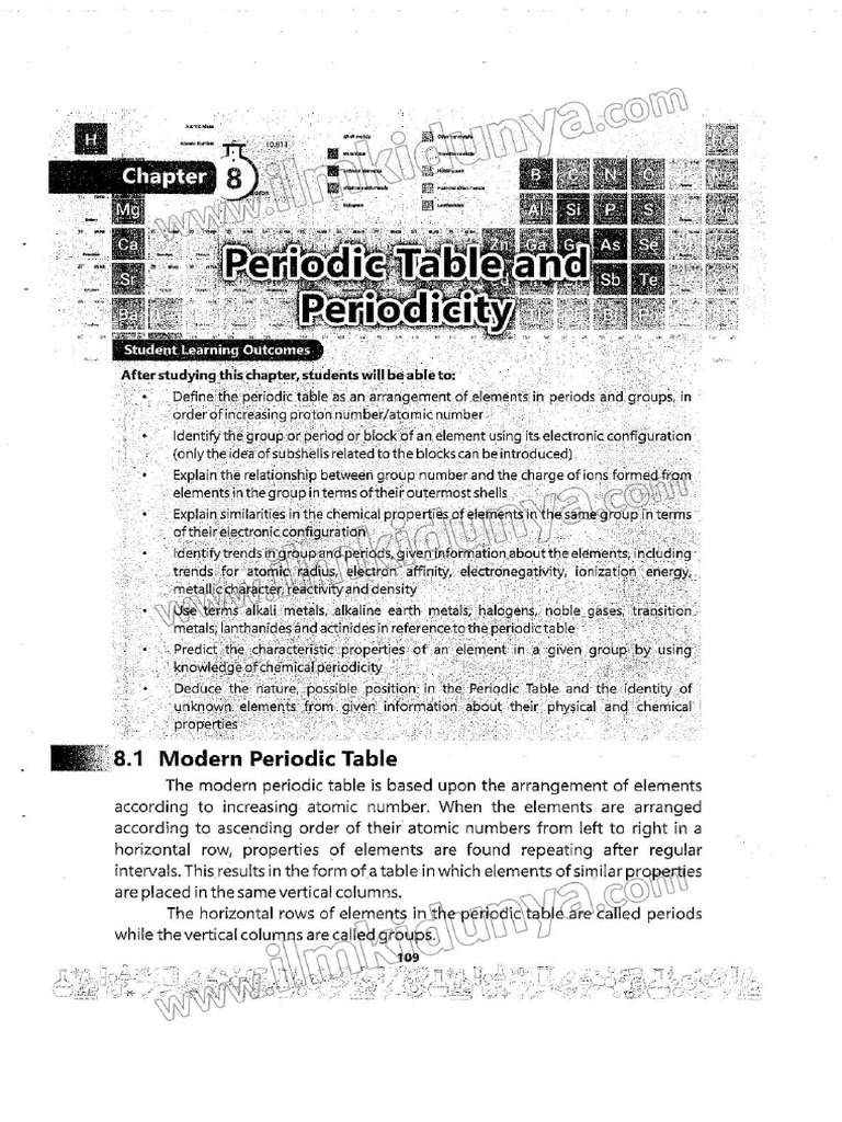 9th Chemistry Chapter 8 | PDF