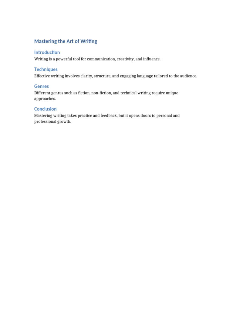 Mastering Effective Writing Techniques | PDF