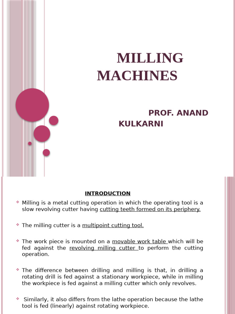 Milling Machines Overview and Features | PDF | Machines | Equipment