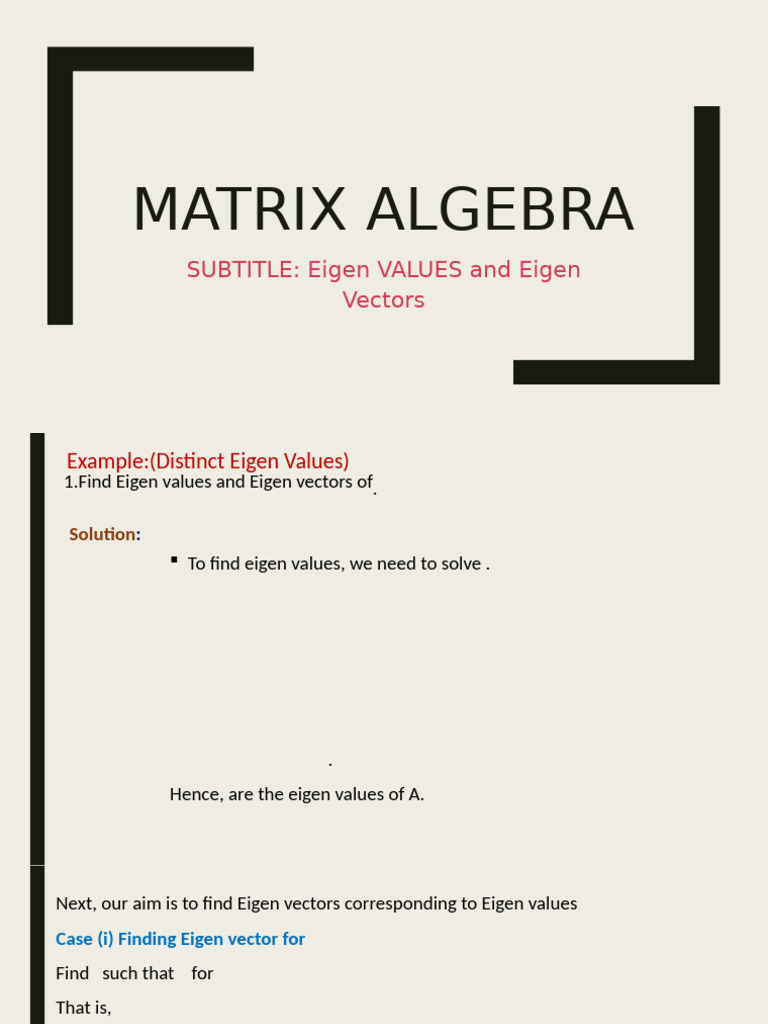 Eigen Value and Eigen Vectors Problems | PDF | Eigenvalues And ...