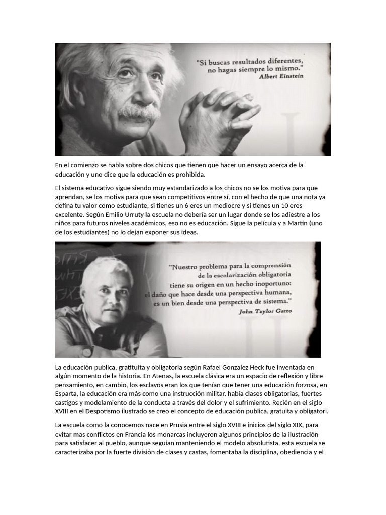 Sociedad y Educacion La Educacion Prohibida | PDF | Aprendizaje | Escuelas