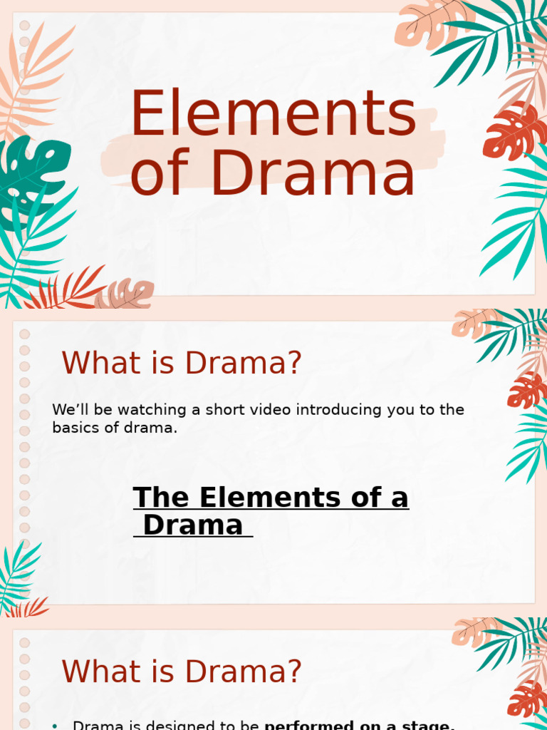 03 Elements of Drama | PDF | Play (Theatre) | Monologue