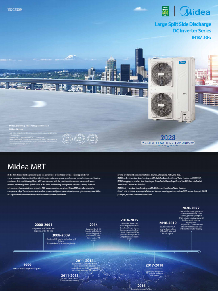 PD Midea English Large Split AC Side Discharge DC Inverter Series ...