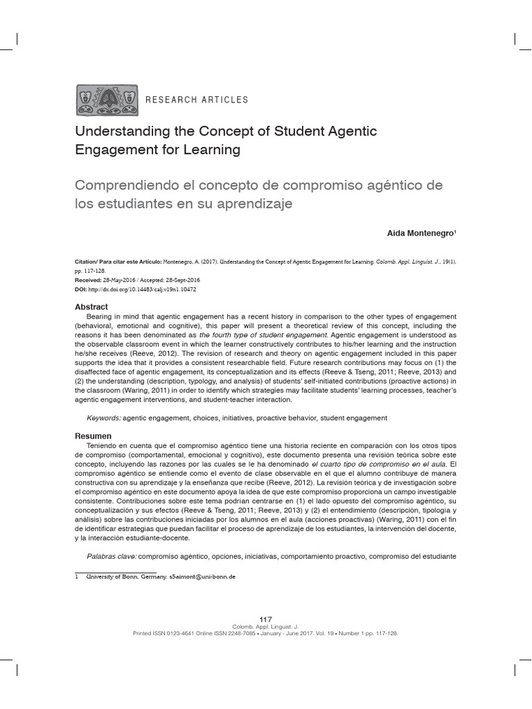 Understanding Agentic Engagement in Learning | PDF | Learning ...