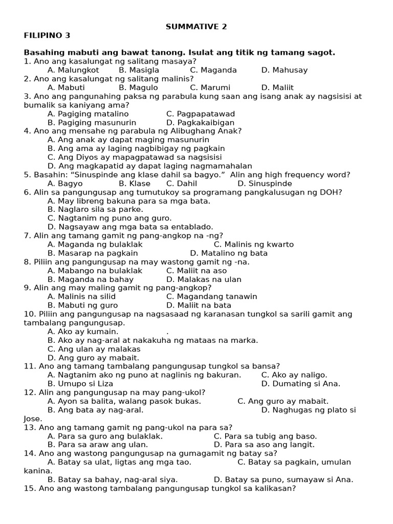 Summative 3 Fil | PDF