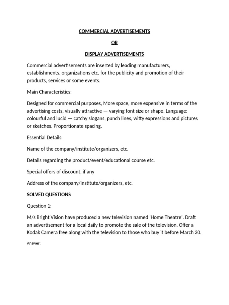 Commercial Advertisement Guidelines | PDF | Festival | Trees
