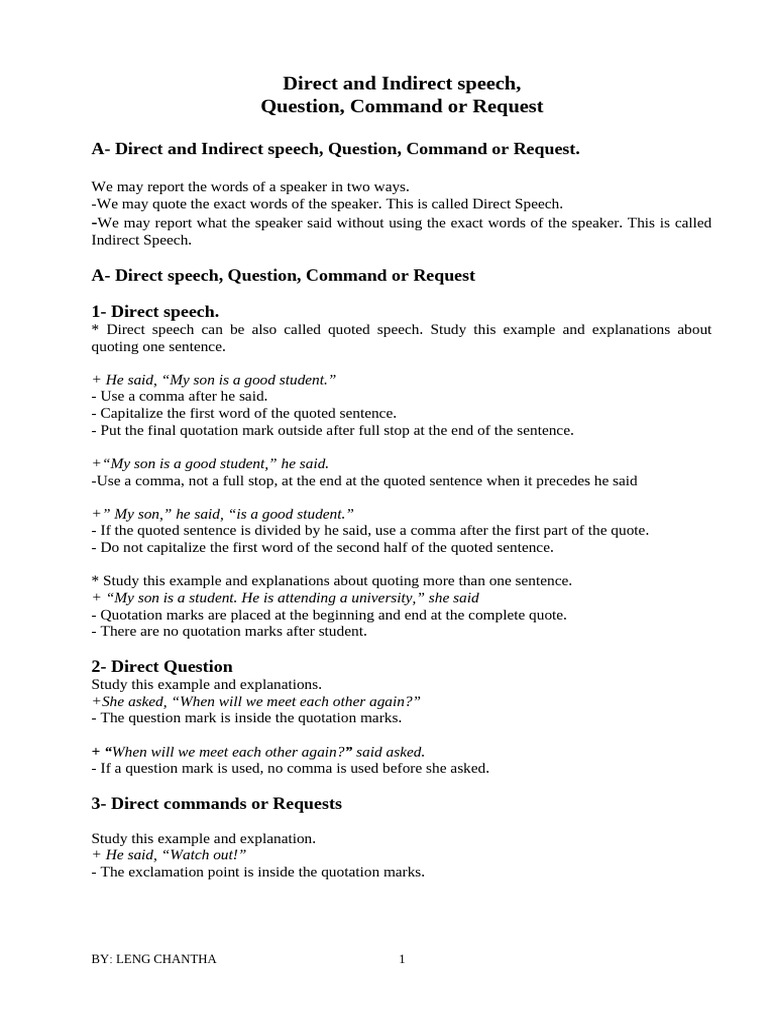 8.direct and Indirect Speech | PDF | Semantics | Linguistic Typology