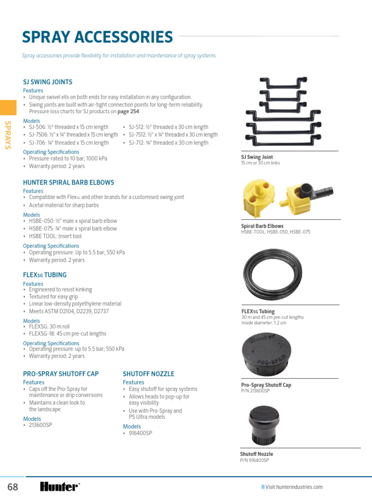 Spray Accessories for Irrigation Systems | PDF | Mechanical Engineering