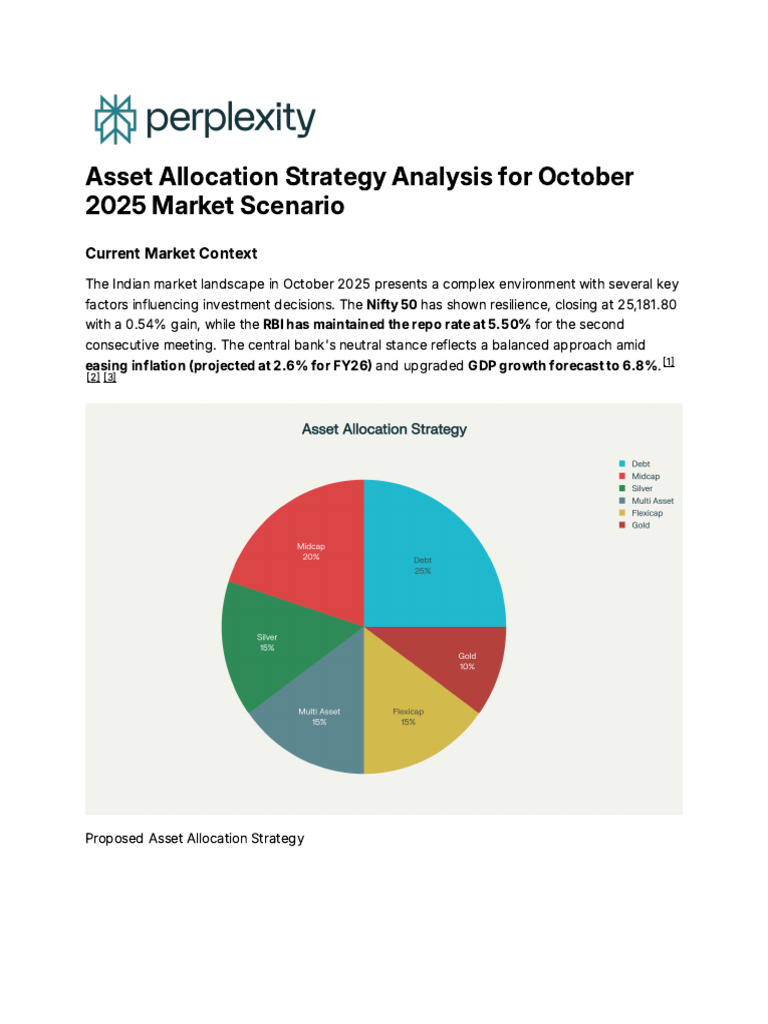 October 2025 Indian Market Asset Strategy | PDF | Asset Allocation ...