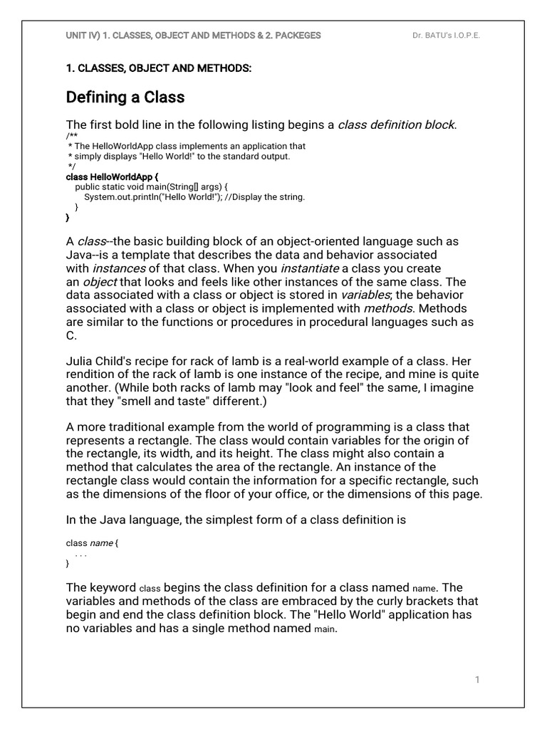 Programming in Java (UNIT 4) | PDF