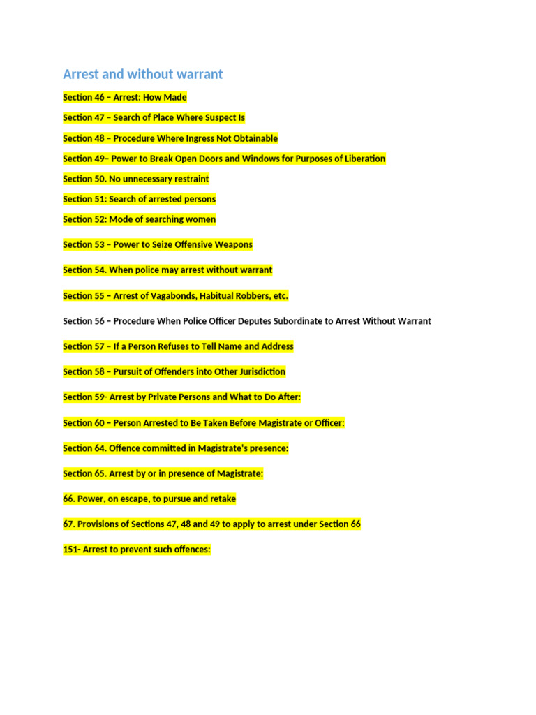 Arrest, Search, and Trial Procedures | PDF | Arrest | Acquittal