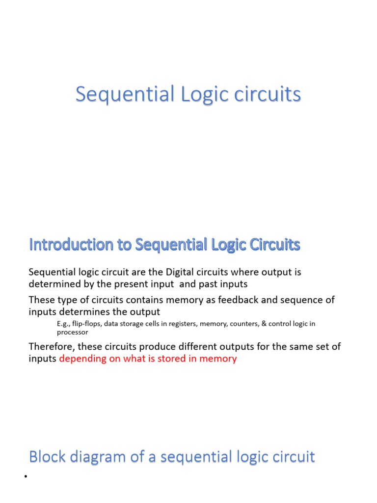 Overview of Sequential Logic Gates | PDF | Logic Gate | Computer ...
