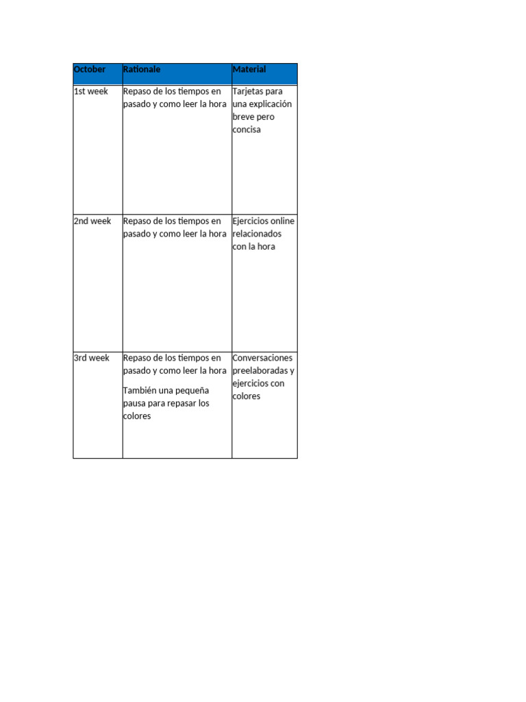 October Lesson Plan | PDF