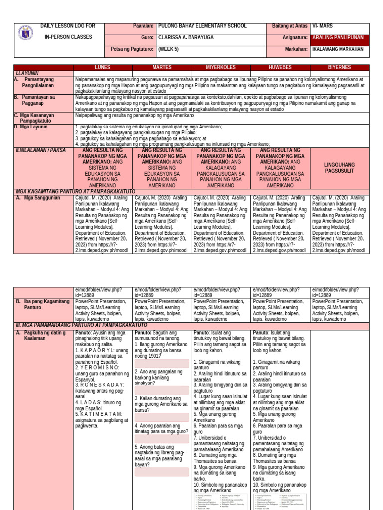 g6 q2w5 DLL AP (Melcs) | PDF