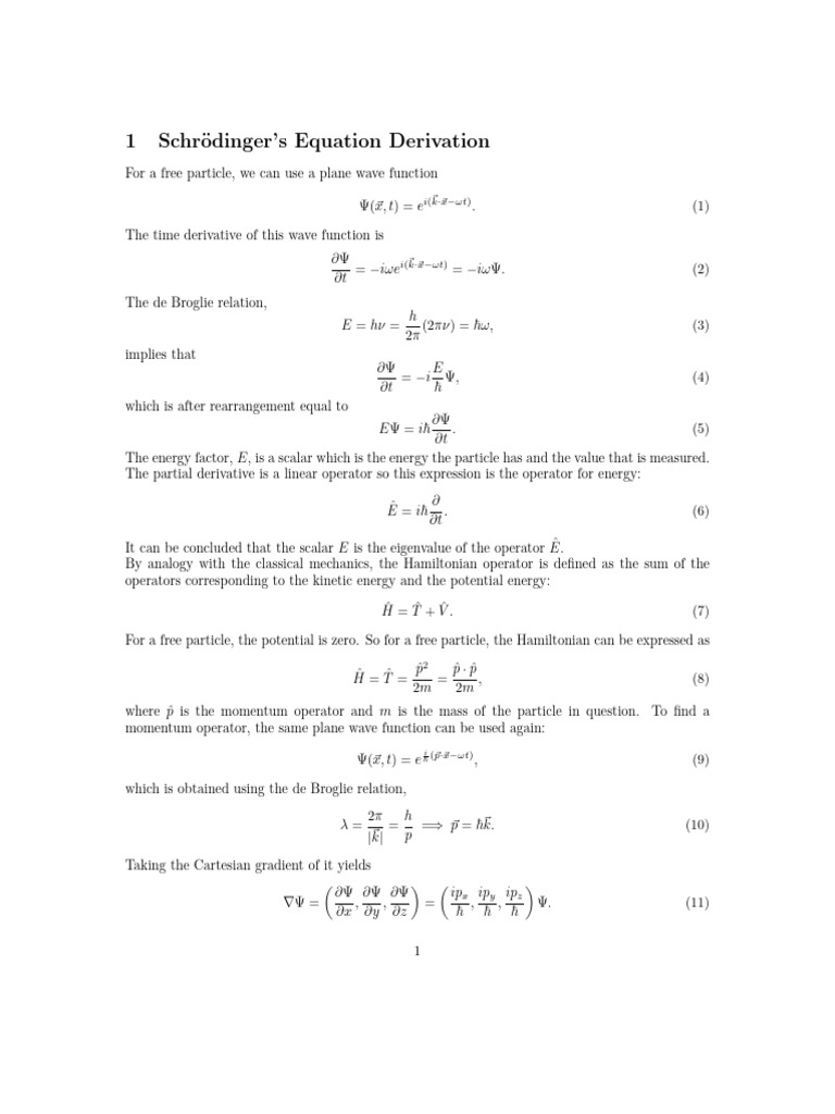 Derivation of Schrödinger and Klein-Gordon Equations | PDF | Wave ...