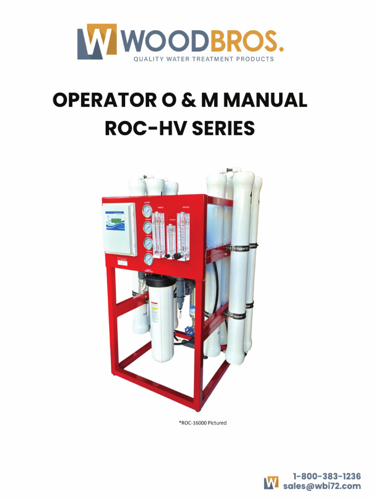 ROC HV Series Commercial Reverse Osmosis System Operator Manual | PDF ...