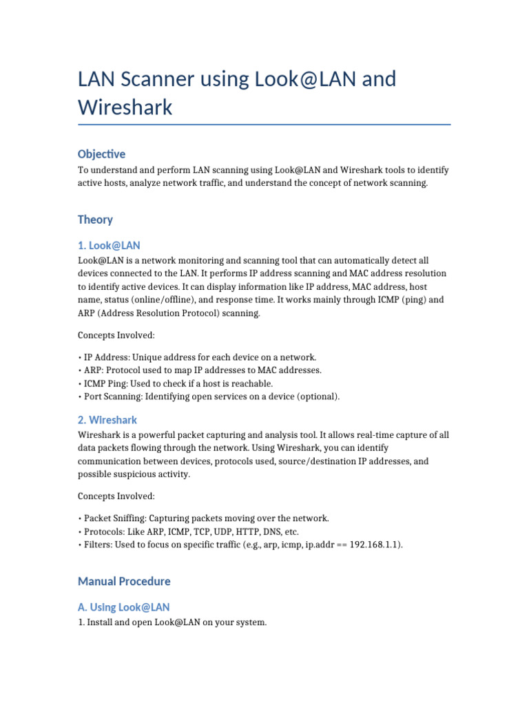LAN Scanner Practical Report | PDF | Computer Network | Internet Protocols