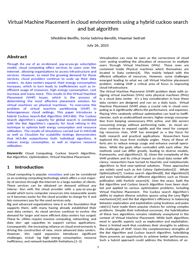 Virtual_machine_placement_in_cloud_environment_using_Hybrid_Cuckoo_search_Bat_Algorithm | PDF ...