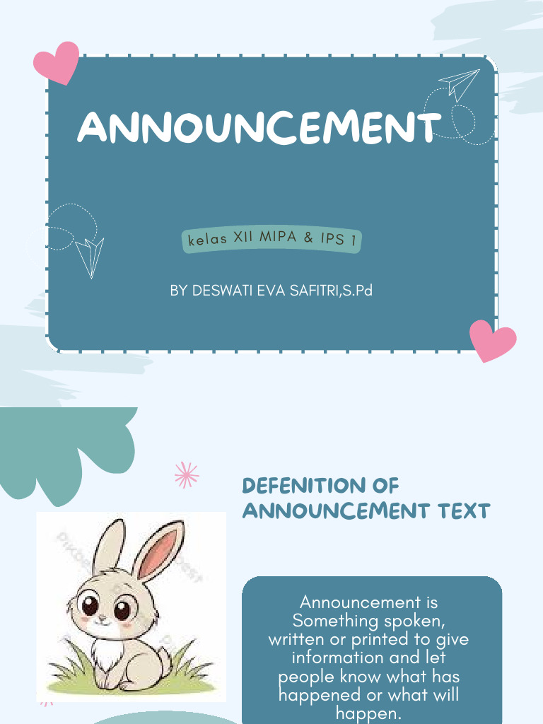 Understanding Announcement Texts | PDF