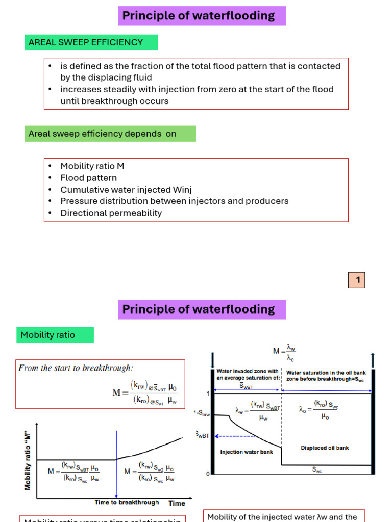 Areal Sweep Efficiency in Waterflooding | PDF | Flood | Petroleum Reservoir