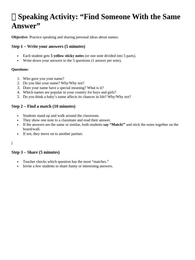 Speaking Activity | PDF