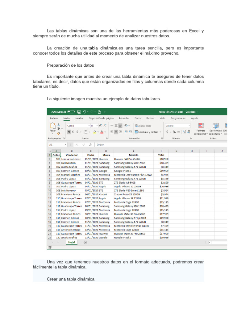 Tablas Dinamicas | PDF | Microsoft Excel | Informática