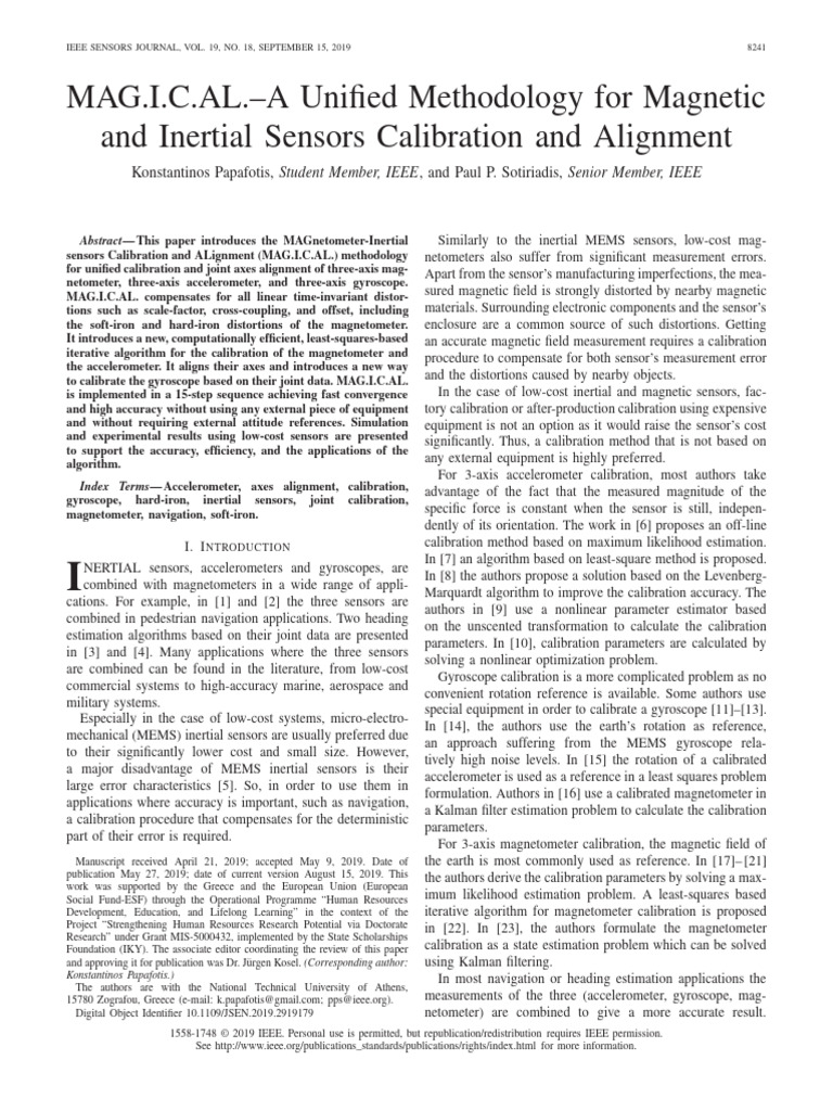 MAG.I.C.al. - A Unified Methodology For Magnetic and Inertial Sensors ...