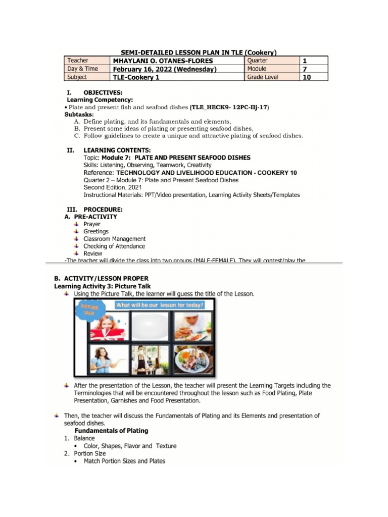 Lesson Plan Plating | PDF