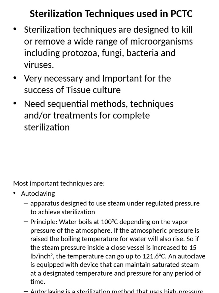 Sterilization Techniques | PDF | Sterilization (Microbiology) | Filtration