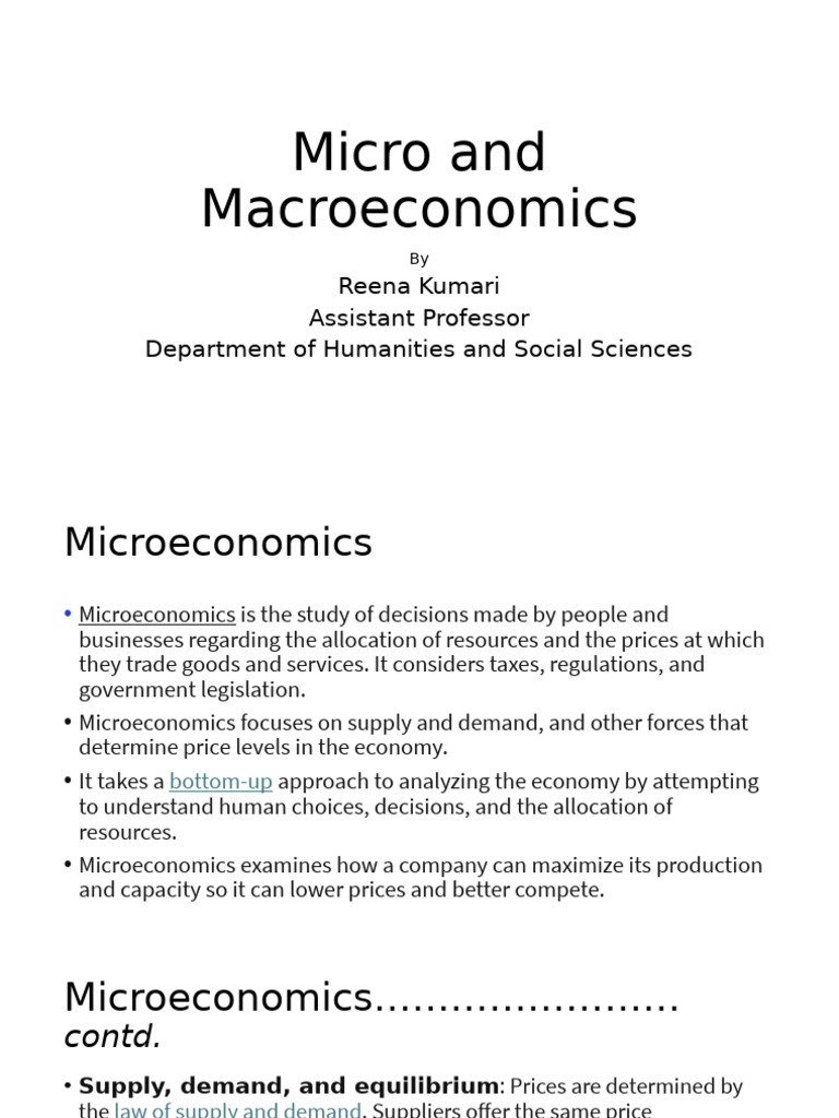 Micro and Macroeconomics | PDF | Macroeconomics | Microeconomics