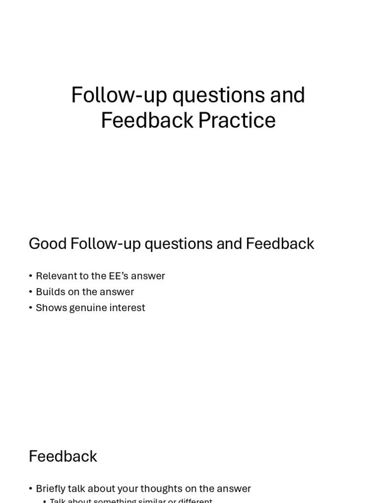 Effective Follow-up Questions Guide | PDF