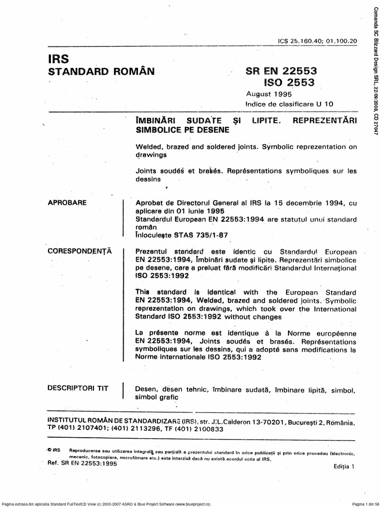SR en 22553-95 - 1 | PDF