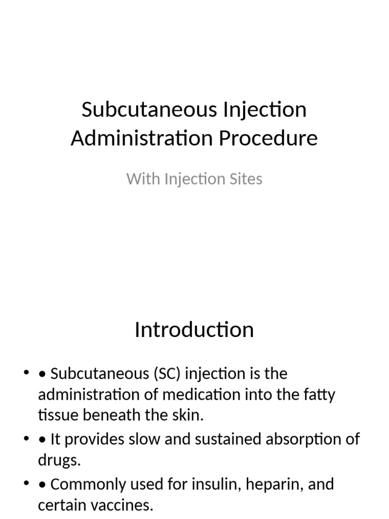Subcutaneous Injection Procedure Pdf