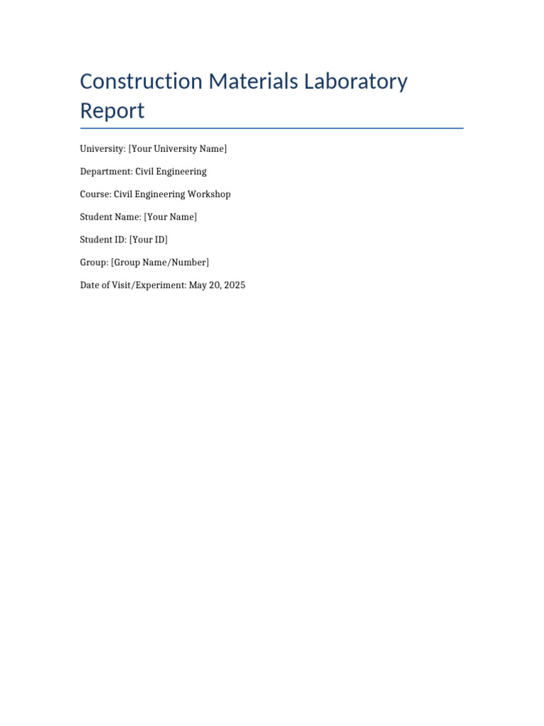 Final Construction Materials Lab Report | PDF | Concrete | Strength Of ...