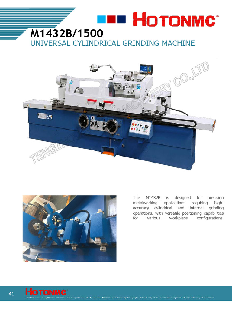 Universal Cylindrical Grinding Machine | PDF | Grinding (Abrasive ...