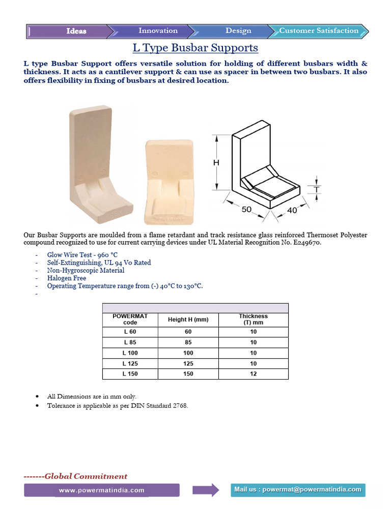 L Type Busbar Supports | PDF