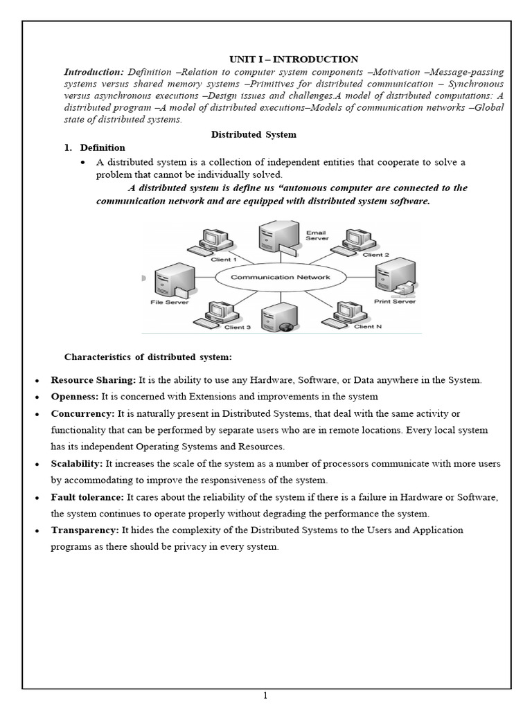 Unit1 Updated On 05.08.2025 | PDF | Distributed Computing | Computer Network