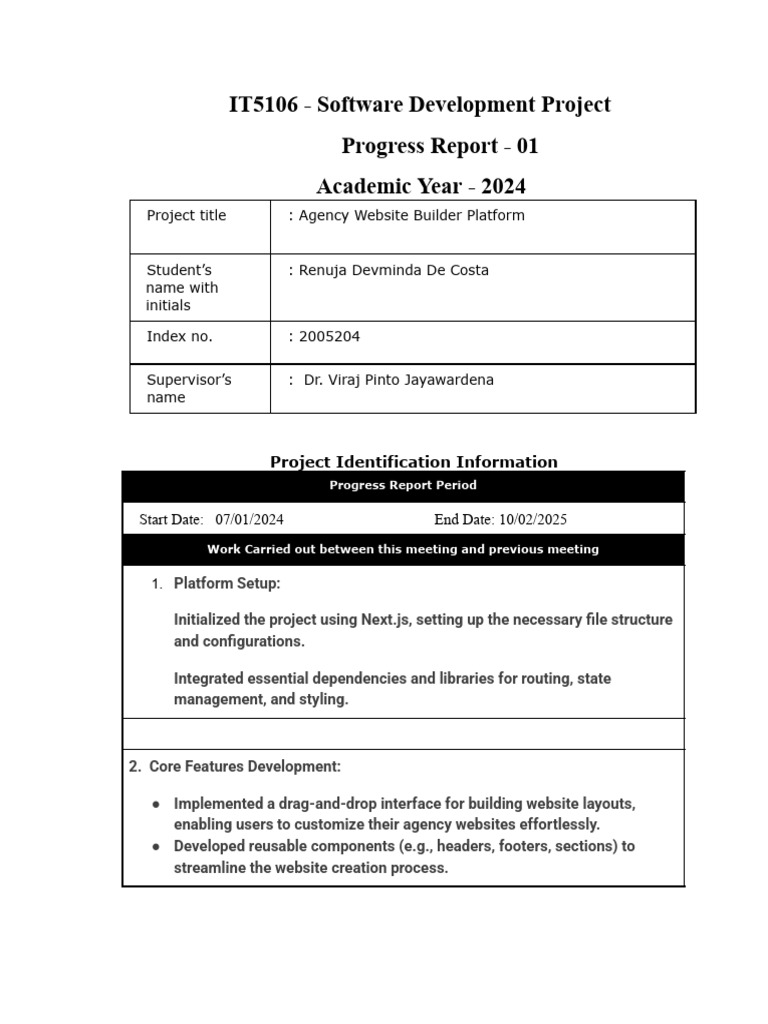 Agency Website Builder Progress Report | PDF | Information Technology ...