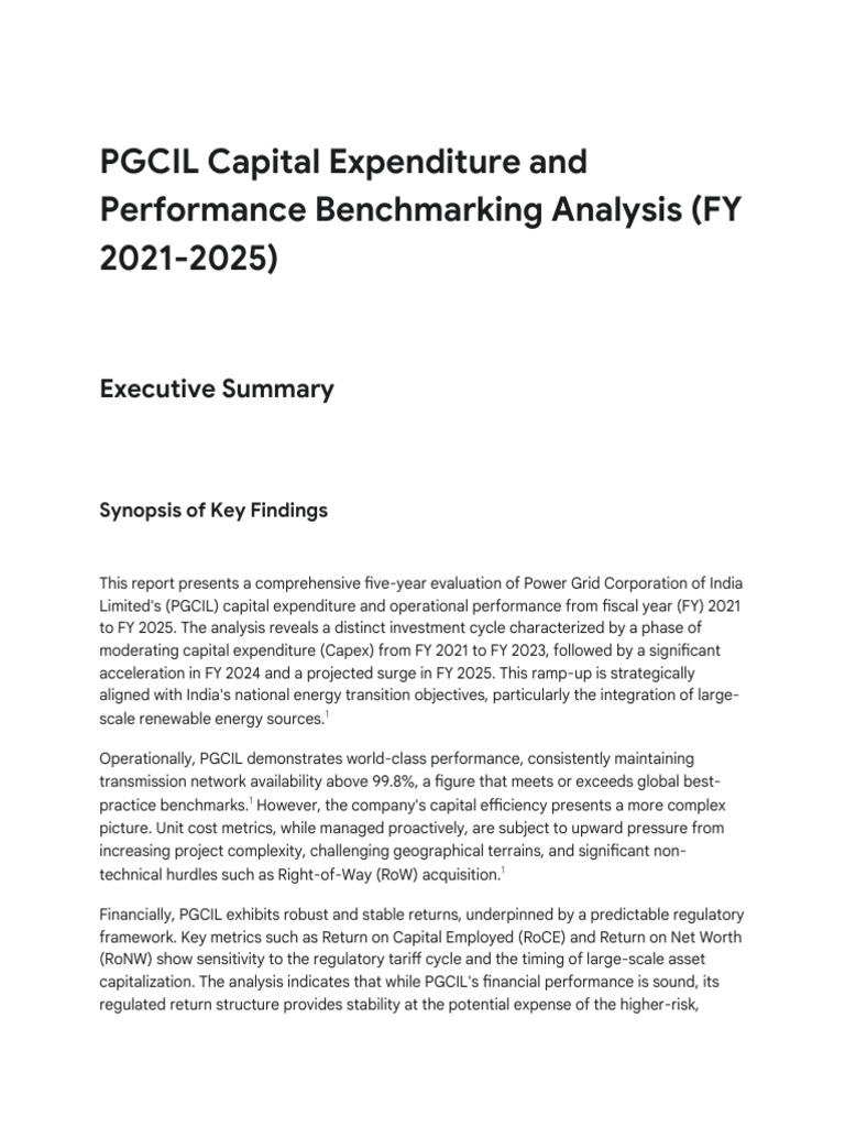 PGCIL Capex & Performance Analysis 2021-2025 | PDF | Public Utility ...