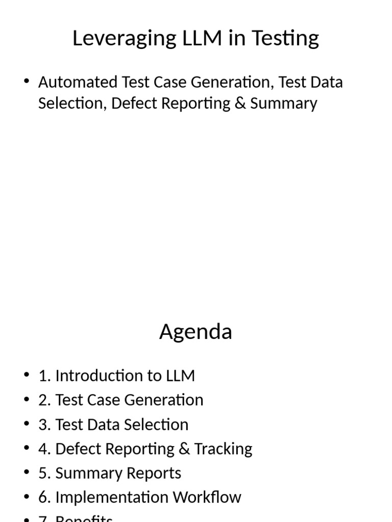 LLM for Automated Testing Solutions | PDF