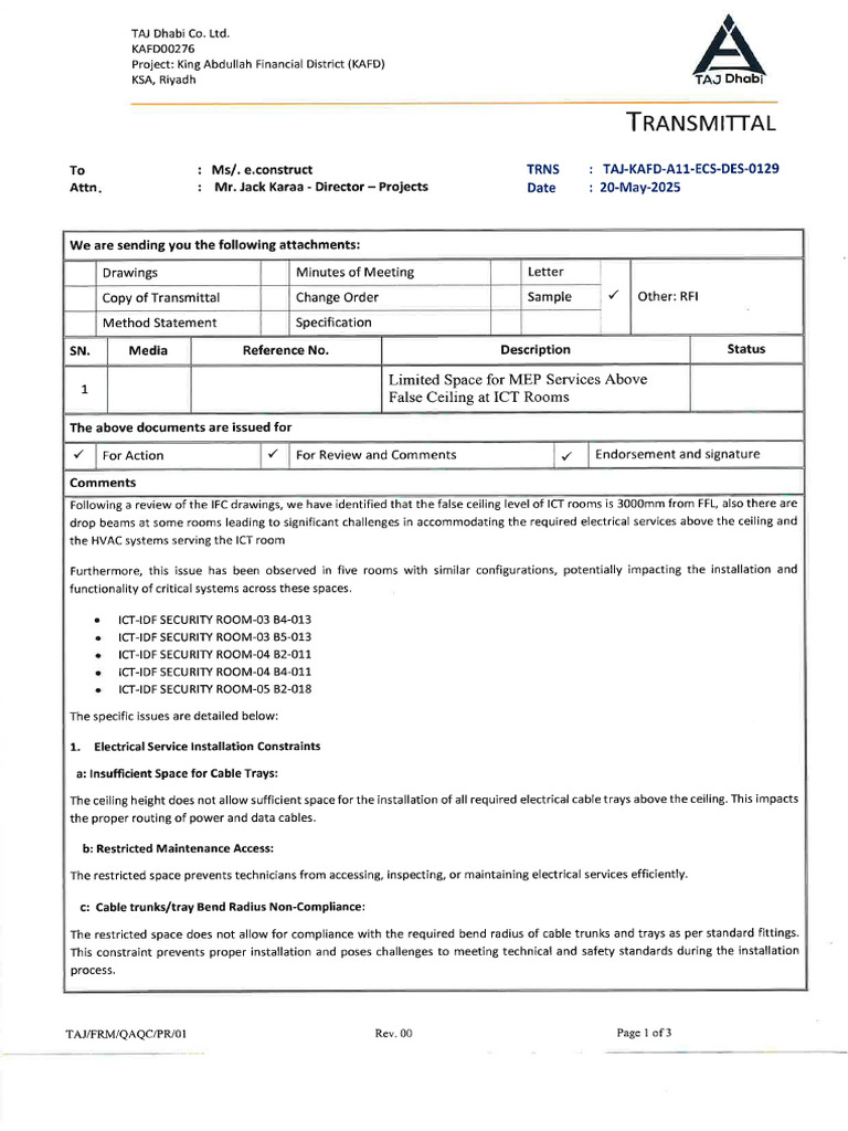 Taj Kafd A11 Ecs Des 0129 Reply | PDF | Basement | Building Technology